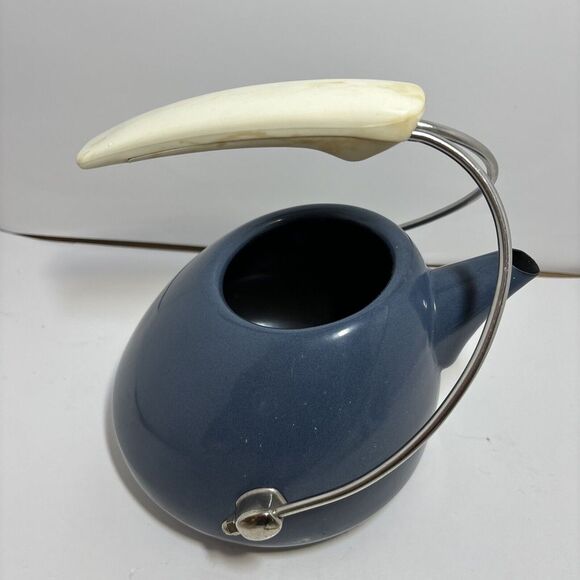 Noritake | Kitchen | Vintage Blue Mcm Noritake Metal Enamel Teapot No ...